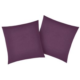 OTTO home Kissenbez&uuml;ge &raquo;Luisa&laquo; aus 100% Baumwolle, mit Rei&szlig;verschluss, atmungsaktiv, uni lila Renforc&eacute;, Renforc&eacute; B/L: 80cm x 80cm, 2 Stk., Renforc&eacute;