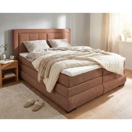 OTTO home Boxspringbett &raquo;MIVVA&laquo; in H3, H4 oder Hmix H3/H4, wahlweise mit oder ohne LED-Leuchten Holz teilmassiv, Holzwerkstoff, Spanplatte Struktur 