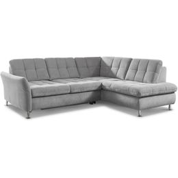 Die PlanBar Ecksofa &raquo;MP-IN20016 L-Form mit Kaltschaum-Polsterung&laquo; optional Kopfst&uuml;tzen & Schlaffunktion, mit Kaltschaum-Polsterung silber 100% 