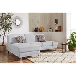 Sit & More sit&more Ecksofa &raquo;Clio L-Form&laquo; optional Schlaffunktion oder Vorziehsitz und Bettkasten, Federkern silber B/H/T: 246cm x 89cm x 165cm, Struktur, 
