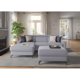 Sit & More sit&more Ecksofa &raquo;Scarlett L-Form&laquo; inklusive Kopfteilverstellung, optional Schlaffunktion & Bettkasten grau B/H/T: 258cm x 172cm, Luxus-Microfaser 