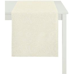 Apelt Tischl&auml;ufer &raquo;7907, Uni Paisley, Jacquard&laquo; mit zartem Paisleymuster beige Polyester, Viskose B/L: 48cm x 140cm, 1 Stk., rechteckig