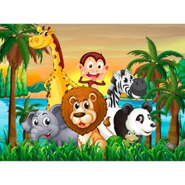 papermoon Fototapete &raquo;Jungle Animals&laquo; glatt bunt Vlies B/L: 4m x 2,6m, Bahnen: 8 Stk.