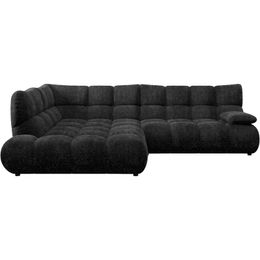 Home Affaire Ecksofa &raquo;Cozy Bubble, mit klappbarer Armlehne, Breite 289 cm&laquo; mit eleganter Steppung, Rundumbezug & weicher Polsterung schwarz 100% 