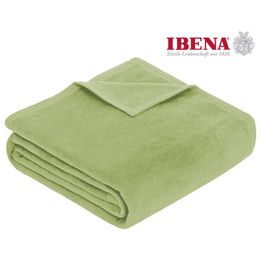 Ibena Wohndecke &raquo;Luxus&laquo; verschiedene Gr&ouml;&szlig;en, uni, Kuscheldecke, Premium, made in Europe! gr&uuml;n Baumwolle, Kunstfaser B/L: 180cm x 220cm