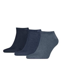 Calvin Klein Herren Sneakersocken &raquo;CK MEN SNEAKER 3P&laquo; 3 Paar, mit kleinem Rippenb&uuml;ndchen, Cotton-Mix, elastisch blau 39-42