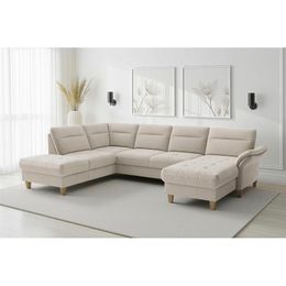 Sit & More sit&more Wohnlandschaft &raquo;Pamela U-Form, B: 292 cm, optional Schlaffunktion & Armteilverstellung&laquo; mit Federkern beige 100% Polyester B/H/T: 292cm x 