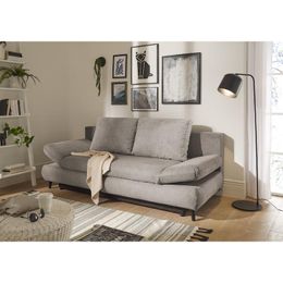 ED EXCITING DESIGN Schlafsofa &raquo;Sunny&laquo; mit Bettkasten & Armteilverstellung grau 92% Polyester, 8% Nylon B/H/T: 212cm x 88cm x 101cm, Webstoff