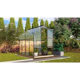 Vitavia Gew&auml;chshaus &raquo;Orion 5000&laquo; Alu-Profile, 3 mm Glas, Polycarbonat in den Rundungen schwarz B/H/T: 201,5cm x 231cm x 257cm