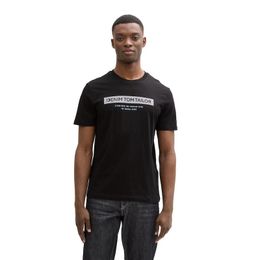 Tom Tailor Denim Herren Tom Tailor Denim Rundhalsshirt mit verschiedenen Logo Prints schwarz M