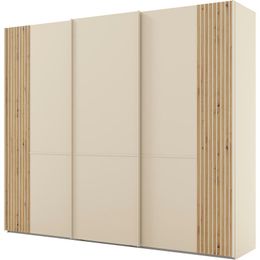 Musterring Schwebet&uuml;renschrank &raquo;Isabelle&laquo; T&uuml;ren mit Lamellenoptik, verschiedene Gr&ouml;&szlig;en und Farben, H&ouml;he 236cm beige Hartfaserplatte, Holzwerkstoff Champagner-