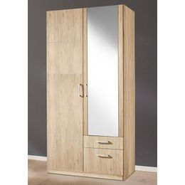 Priess Kleiderschrank &raquo;Bilbao&laquo; T&uuml;ranschlag links oder rechts braun Holzwerkstoff B/H/T: 94cm x 193cm x 54cm, Schubladen: 2 Stk. T&uuml;ren: 2 Stk. mit 
