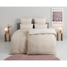 Tom Tailor HOME Bettw&auml;sche &raquo;Henry&laquo; 3 Stk. Bettw&auml;sche aus Baumwolle, mit GRATIS-Zugabe: Sporthandtuch beige Renforc&eacute;, Obermaterial: 100% Baumwolle B/L: