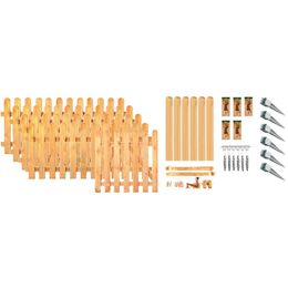 TETZNER & JENTZSCH Lattenzaun &raquo;Houston 1&laquo; 4 Elemente, LxH: 874x80 cm gr&uuml;n Massivholz, Stahl H/L: 80cm x 8,74m, Pfosten: 6 Stk.