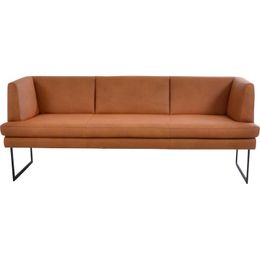 K+w Komfort & Wohnen K+W Komfort & Wohnen Polsterbank &raquo;Cube&laquo; Hammerkissenoptik, 2 Breiten, Metallkufe schwarz braun B/H/T: 209cm x 82cm x 67cm, Leder CLOUD