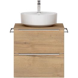 Nobilia Badm&ouml;bel-Set &raquo;Alvene&laquo; vormontiert, mit Soft-Close, 1 Stk. tlg. braun B/H/T: 60,3cmcm x 74,2cmcm x 48,5cmcm, Griffe edelstahlfarbig