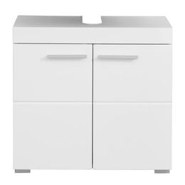 Welltime Waschbeckenunterschrank &raquo;Avena&laquo; Waschtisch 2t&uuml;rig- Aussparung 26/8 cm - (B/T/H) 60/34/56 cm wei&szlig; wei&szlig;matt, B/H/T: 60cm x 56cm x 34cm, T&uuml;ren: 