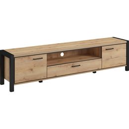 Home Affaire Lowboard &raquo;Aktiv&laquo; Breite 210 cm braun B/H/T: 210cm x 50cm x 41cm, taurus-schwarzmatt, 1 Stk., 2 Stk.