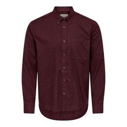 Only & Sons Only & Sons Herren ONLY & SONS Langarmhemd &raquo;ONSJUPITER REG FIT LS SHIRT NOOS&laquo; mit Button Down Kragen braun S, N-Gr