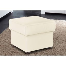 Sit & More sit&more Hocker &raquo;Benson&laquo; wei&szlig; Luxus-Kunstleder;NaturLeder (der Sockel ist in passendem Kunstleder bezogen);Luxus-Microfaser Altara Nubuck B/H/T: 58cm 