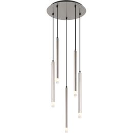 Globo LIGHTING H&auml;ngeleuchte &raquo;RYAN&laquo; G9 1 Stk. H&auml;ngelampe/Pendelleuchte/Esszimmer/Wohnzimmer/Esstisch silber &Oslash; 2,5cm H: 120cm, 1 Stk.