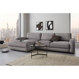 Home Affaire Ecksofa &raquo;Bloomfield, bequem und elegant, Breite 303cm, L-Form&laquo; wahlweise mit Bettfunktion und Bettkasten, Unser Dauertiefpreis grau 92% 