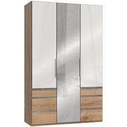 wimex Kleiderschrank &raquo;Level by fresh to go&laquo; mit Glas-und Spiegelt&uuml;ren braun B/H/T: 150cm x 236cm x 58cm, Schubladen: 6 Stk. T&uuml;ren: 3 Stk.