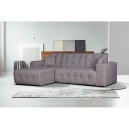 Home Affaire Ecksofa &raquo;Nosia L-Form&laquo; incl. 2 Zierkissen, mit feiner Steppung grau 100% Polyester B/H/T: 234cm x 85cm x 163cm, Samtoptik, Recamiere 