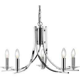 Searchlight Kronleuchter &raquo;H&auml;ngeleuchte Ascona, 5-flammig&laquo; E14 1 Stk. Elegante Optik silber 5, &Oslash; 62cm H: 36cm, 1 Stk.