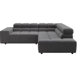 Home Affaire Ecksofa &raquo;Ancona, Ecksofa, incl. Kopfteilverstellung, Breite 249 cm, L-Form&laquo; wahlweise elektrische Sitztiefenverstellung grau 100% 