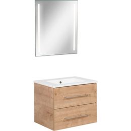 Fackelmann Waschtisch &raquo;Waschplatz-Set B.Clever&laquo; 3-teilig braun wandh&auml;ngend eckig, B/H/T: 62,2cm x 48cm