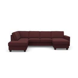 OTTO home Wohnlandschaft &raquo;County U-Form&laquo; wahlweise Ottomane links oder rechts, mit Federkern-Polsterung lila Luxus-Microfaser (100% Polyester);