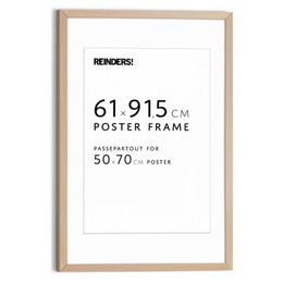 Reinders Bilderrahmen &raquo;Bilderrahmen Poster 61x91,5 oder 50x70&laquo; f&uuml;r 1 Bilder Wohnzimmer - Buche - MDF - 64,5x95 cm beige B/H/T: 64,5cm x 95cm x 2cm, Wei&szlig;