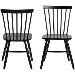 ACTONA GROUP Esszimmerstuhl &raquo;Riano&laquo; () K&uuml;chenst&uuml;hle in Birke massiv, schwarz lackiert (2er Set) schwarz Massivholz B/H/T: 50,5cm x 86cm x 49,5cm