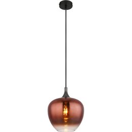 Globo LIGHTING H&auml;ngeleuchte &raquo;MAXY&laquo; E27 1 Stk. H&auml;ngeleuchte, schwarze Aufh&auml;ngung, Rauchglas, E27 braun 1, &Oslash; 24cm H: 120cm, 1 Stk.