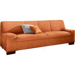 DOMO collection 2-Sitzer &raquo;Norma, zeitlos, kubisch und elegant, komfortabel, flache Armlehnen&laquo; orange B/H/T: 192cm x 74cm x 85cm, Microfaser PRIMABELLE
