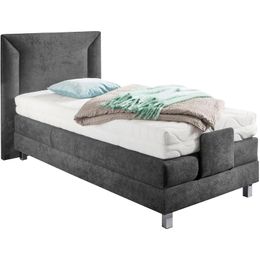 Westfalia Schlafkomfort Boxbett mit Motor grau Bezug der Obermatratze: 100% Polyester, abnehmbar und waschbar bis 60&deg;C;Box und Kopfteil: Mikrovelours (100% Polyester) 
