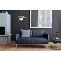 W.Schillig 2-Sitzer &raquo;sally Design-Sofa, Loungesofa, bequem, schmale Armlehnen, Breite 154cm&laquo; mit Metallf&uuml;&szlig;en in Silber matt, Breite 154 cm blau 