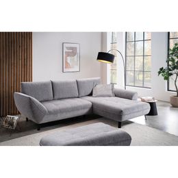 exxpo - sofa fashion Ecksofa &raquo;Bellini, Materialmix oder komplett Struktur, Breite 268cm, bequem&laquo; bequem und modern, Chenille-Struktur Bezug, L-Form 