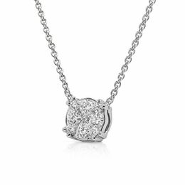 Firetti Damen Kette mit Anh&auml;nger &raquo;Schmuck Geschenk Gold 585 Halsschmuck Halskette Kreis Blume&laquo; mit Brillanten 0,17, Wei&szlig;gold 585, L: 45 B: 1,1mm
