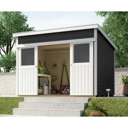 Weka Gartenhaus &raquo;225 Gr.2&laquo; grau Massivholz Fu&szlig;boden im Gartenhaus, ohne Dacheindeckung