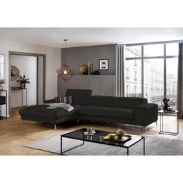 W.Schillig Ecksofa &raquo;piedroo, Designsofa mit tollem Sitzkomfort, elegant und bequem, L-Form&laquo; Kopfteilverstellung, wahlweise mit Sitztiefenverstellung, 