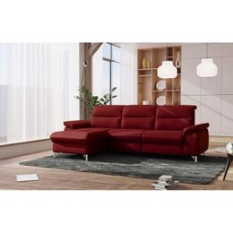 Sit & More sit&more Ecksofa &raquo;Astoria L-Form&laquo; wahlweise mit motorischer Relaxfunktion rot 100% Polyester B/H/T: 260cm x 91cm x 175cm, Luxus-Microfaser ALTARA 