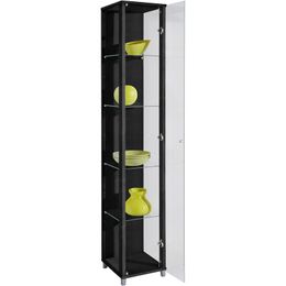 Fif M&ouml;bel fif m&ouml;bel Vitrine &raquo;OPTIMA H&ouml;he ca. 172 cm&laquo; Standvitrine/Glasvitrine 1x Glast&uuml;r,perfekt f&uuml;r Sammler,Sammlervitrine schwarz Holzwerkstoff, 