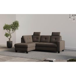 OTTO home Ecksofa &raquo;Varese&laquo; wahlweise mit Schlaffunktion und Bettkasten braun 90% Polyester 10% Polyamid B/H/T: 226cm x 91cm x 170cm, Struktur, 