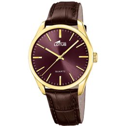 Lotus Herren Quarzuhr &raquo;Minimalist for him&laquo; Armbanduhr, Herrenuhr, Lederarmband, analog Einheitsgr&ouml;&szlig;e
