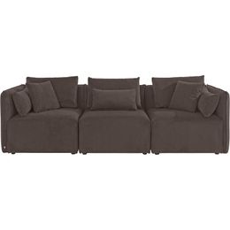 OTTO home 3-Sitzer &raquo;N&ouml;re&laquo; 3 Teile, in vielen Bezugsqualit&auml;ten und Farben s. auch "N&ouml;re" braun 92% Polyester, 8% Polyamid B/H/T: 262cm x 86cm x 90cm, 