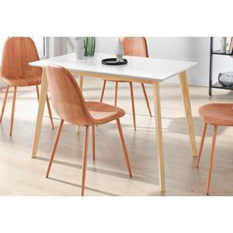 OTTO home Esstisch &raquo;Cody&laquo; mit Beinen aus Massivholz eckige MDF-Tischplatte, in 2 Farbvarianten wei&szlig; B/H/T: 120cm x 76cm x 70cm
