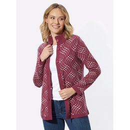 Sieh an! Strickjacke in malve-ecru-gemustert | Gr.: 46