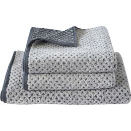Dyckhoff Handtuch Set &raquo;Golden Shades Rhombus&laquo; 3 Stk. Walkfrottier 2 Handt&uuml;cher (50x100 cm), 1 Badetuch (70x140 cm) grau Walkfrottier, Obermaterial: 100% 